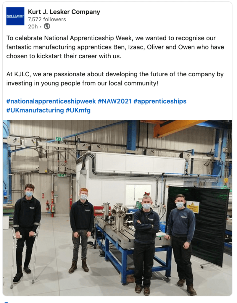 Kurt J Lesker investing in young people - Apprenticeships and Training ...