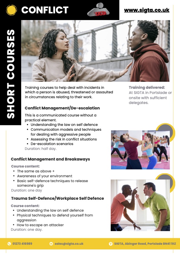 New courses from SIGTA - CONFLICT! - Apprenticeships and Training ...