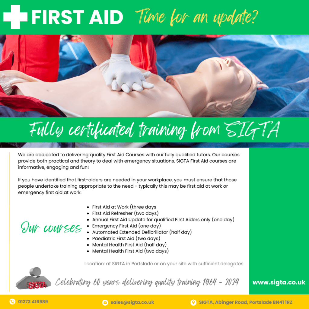 First Aid training from SIGTA - Apprenticeships and Training Courses ...